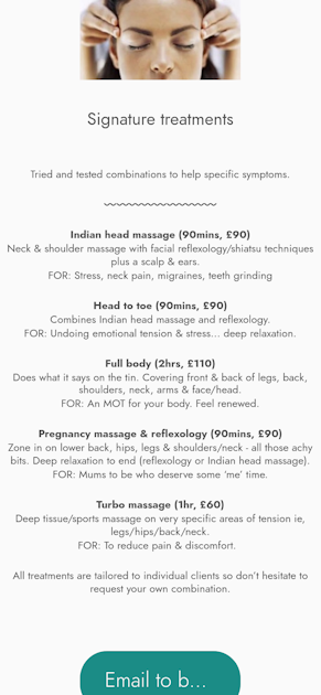 Signature treatments - Janine Ford Therapies